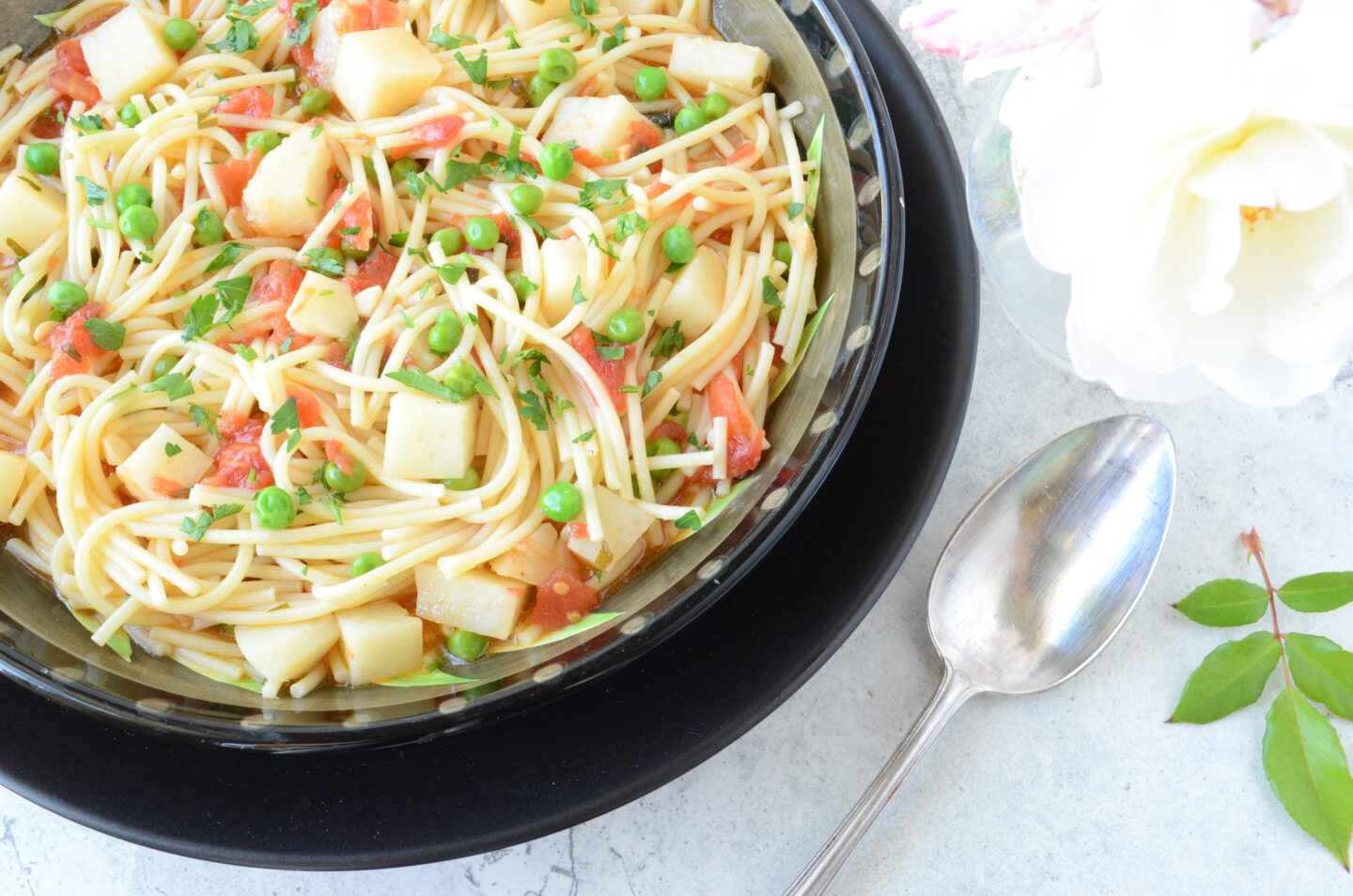 Pasta with Potatoes and Peas – A Sicilian Peasant's Table